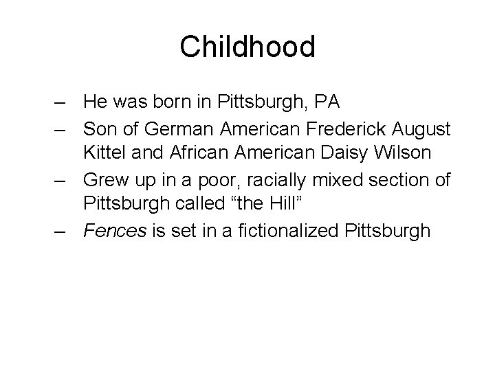 Biography August Wilson Born 1945 Died 2005 Applause