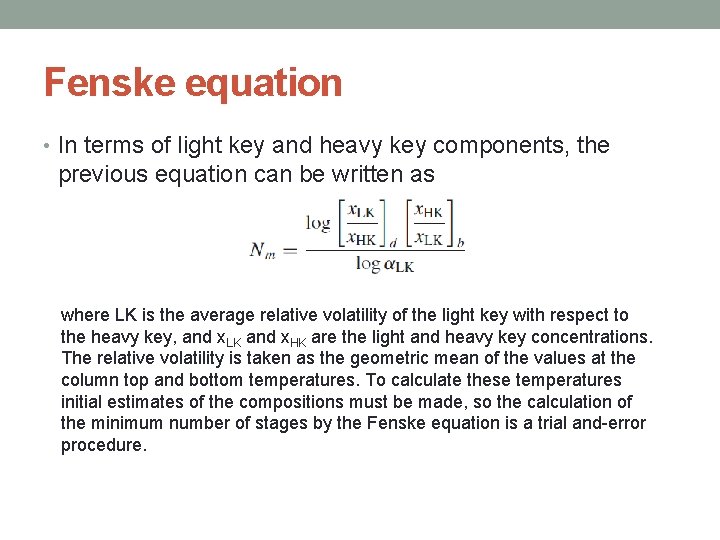 SEPARATION COLUMNS DISTILLATION ABSORPTION AND EXTRACTION Dr Kh