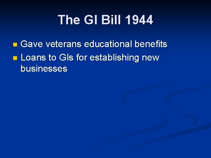 1945 and Beyond Foreign and Domestic 1945 and