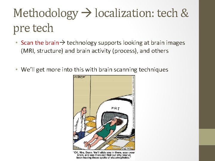 BRAIN BEHAVIOUR LOCALIZATION IN THE BRAIN First what