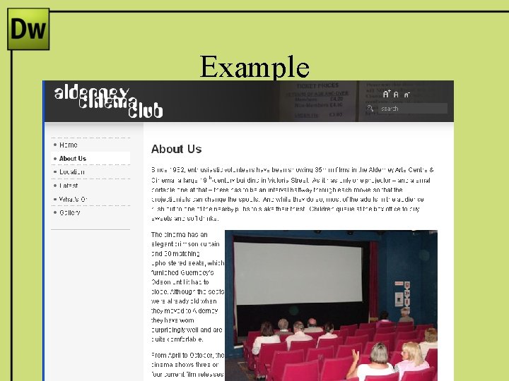 Dreamweaver Looking at Layouts Layout Different pages have