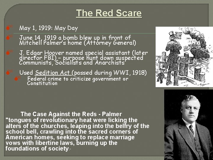 Post War America The 1920 s The War