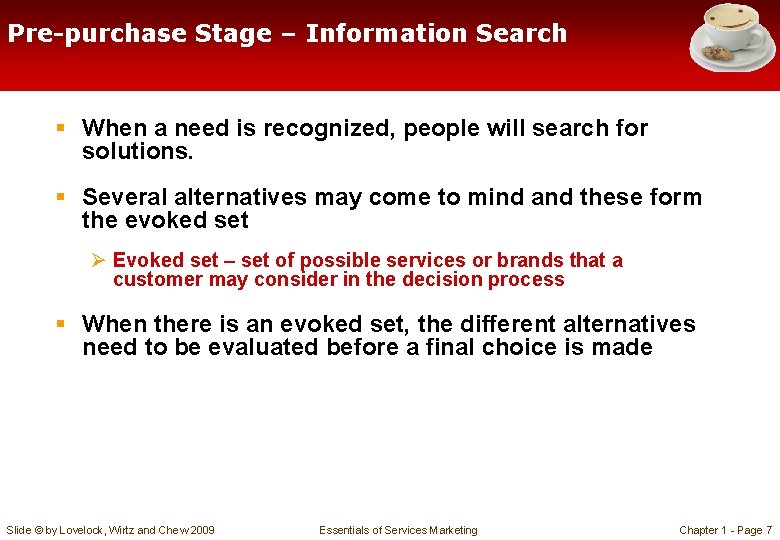 CHAPTER 2 Consumer Behavior in a Services Slide