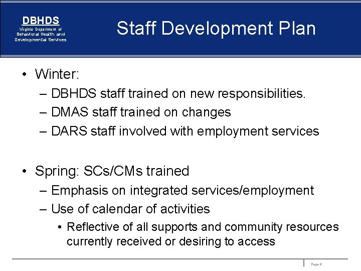 DBHDS Virginia Department of Behavioral Health and Developmental