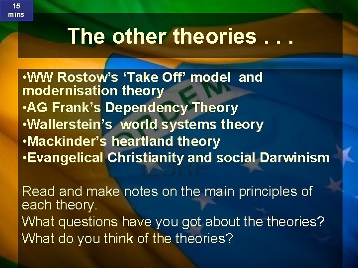 5 mins Interim assessment Exam Question Superpower Geographies