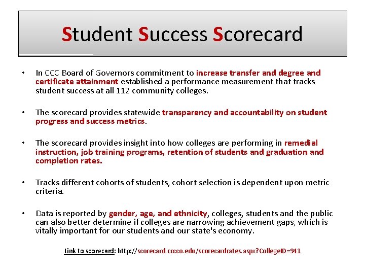 MSJC 2014 Student Success Scorecard aka Accountability Reporting