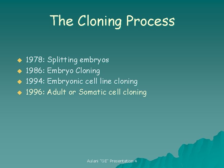 Animal Cloning Dolly Aulanniam Biochemistry Laboratory Chemistry Department