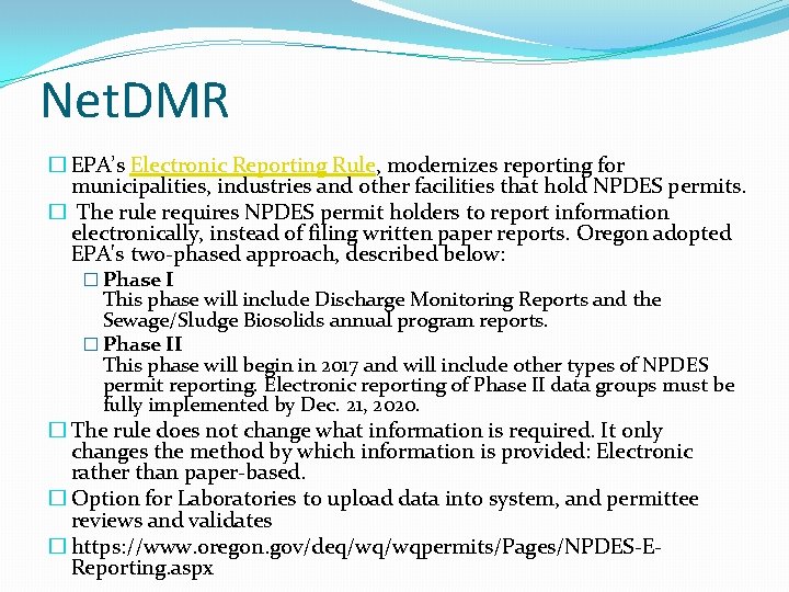 Oregon Environmental Laboratory Conference New NPDES Permit Requirements