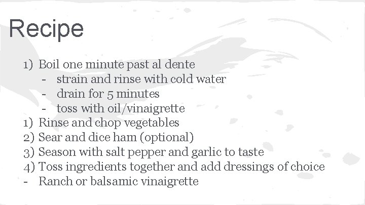 Pasta By Mckinzy Mason Athena Sam Background Information