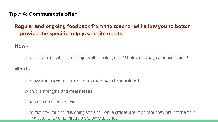 Effective ParentTeacher Communication Title I Parent Meeting Tuesday