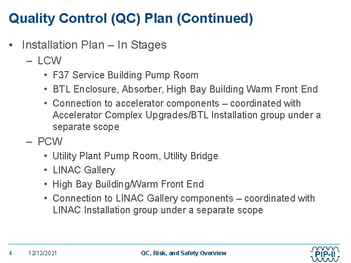 QC Risk and Safety Overview Maurice BallJerzy Yurick