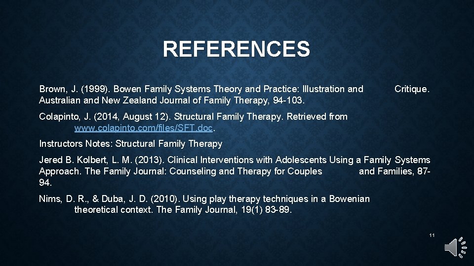 THEORY COMPARISON PRESENTATION BOWEN FAMILY SYSTEMS THERAPY AND