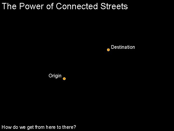 The Power of Connected Streets Destination Origin How