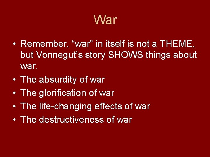 Slaughterhouse Five Characters and Themes Introduction Kurt Vonnegut