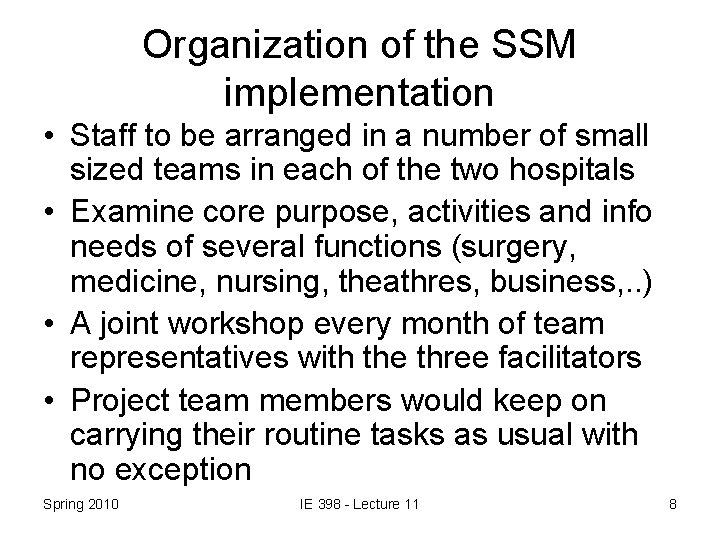 Lecture 11 SSM case creating an information strategy