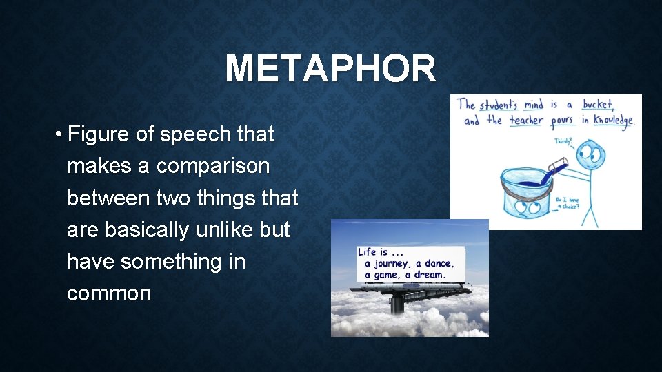 LITERARY TERMS FIGURATIVE LANGUAGE When words are used