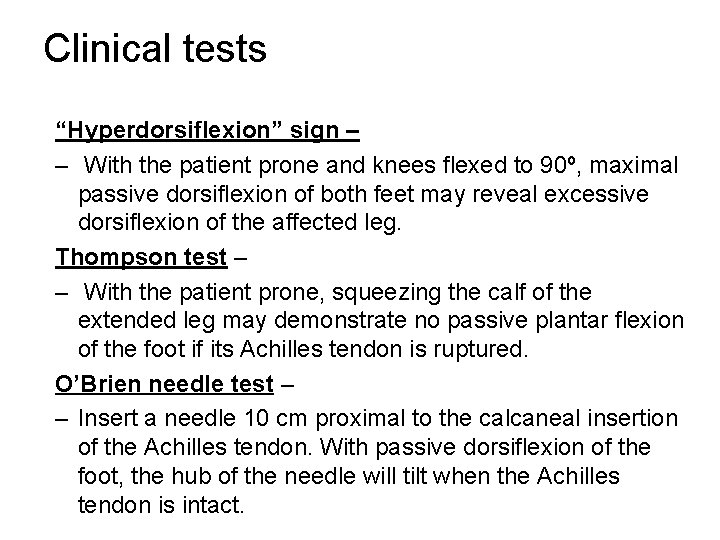 Injuries of the Ankle Achilles tendon injury the