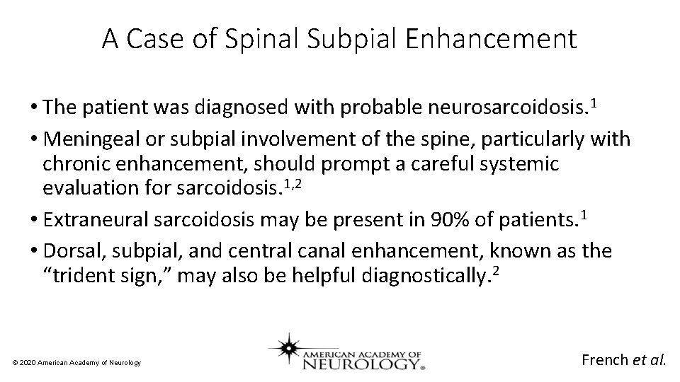 A Case of Spinal Subpial Enhancement Teaching Neuro