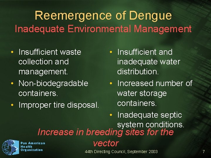 Integrated Strategy for Dengue Prevention and Control Pan