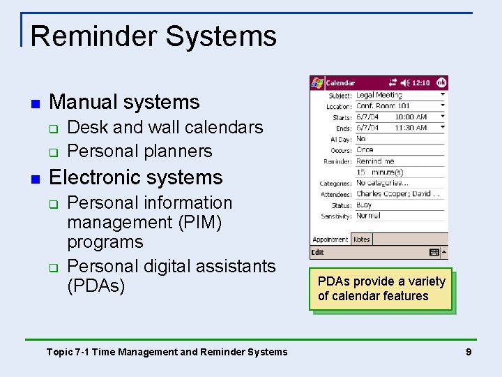 The Office Procedures and Technology Chapter 7 Time