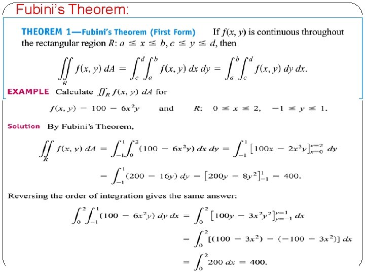 Chapter 6 Multiple Integrals Chapter Outline Double and