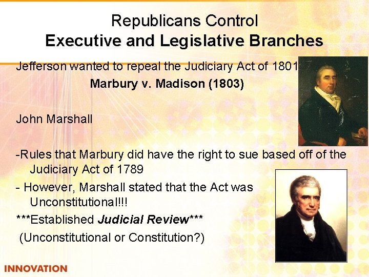 The Jeffersonian Era Election of 1800 What Happened