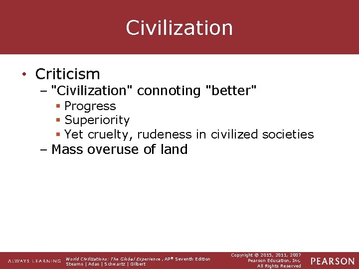 World Civilizations The Global Experience AP Seventh Edition