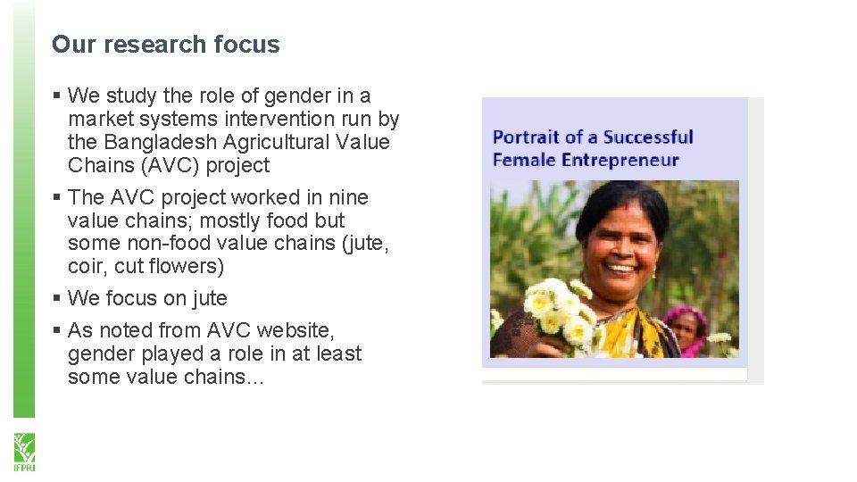 Gender Roles in the Jute Value Chain in
