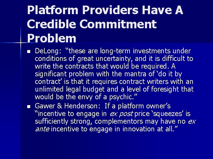 The Enduring Tension Between Platforms and Applications Lessons