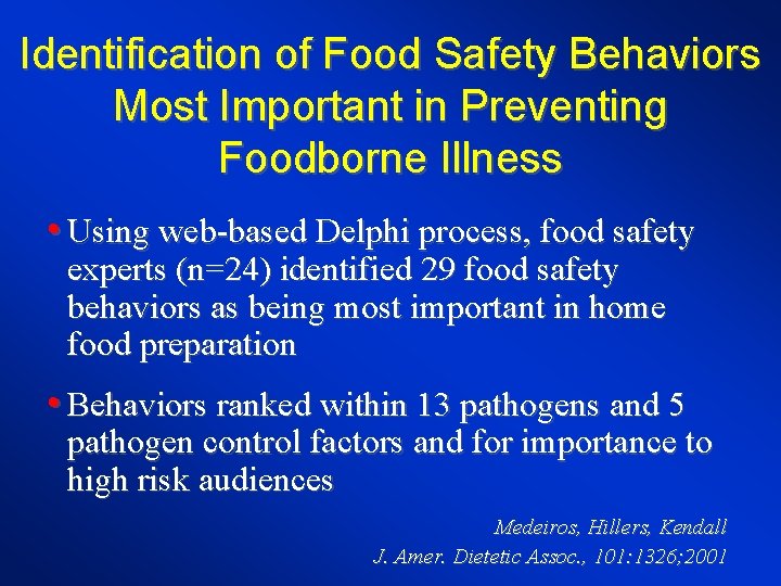 Food Safety Behavior of Nutrition Program Graduates Do