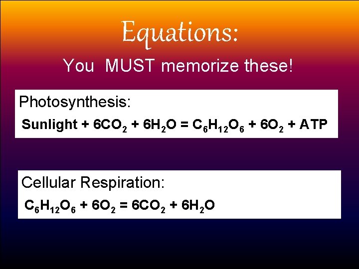 Photosynthesis Cellular Respiration Chapter 9 Energy in Living