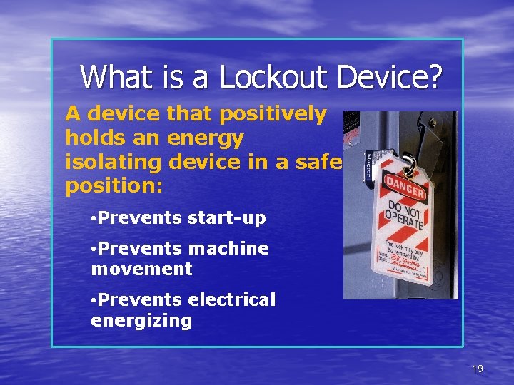 NFPA 70 E for Construction Importance of lockout