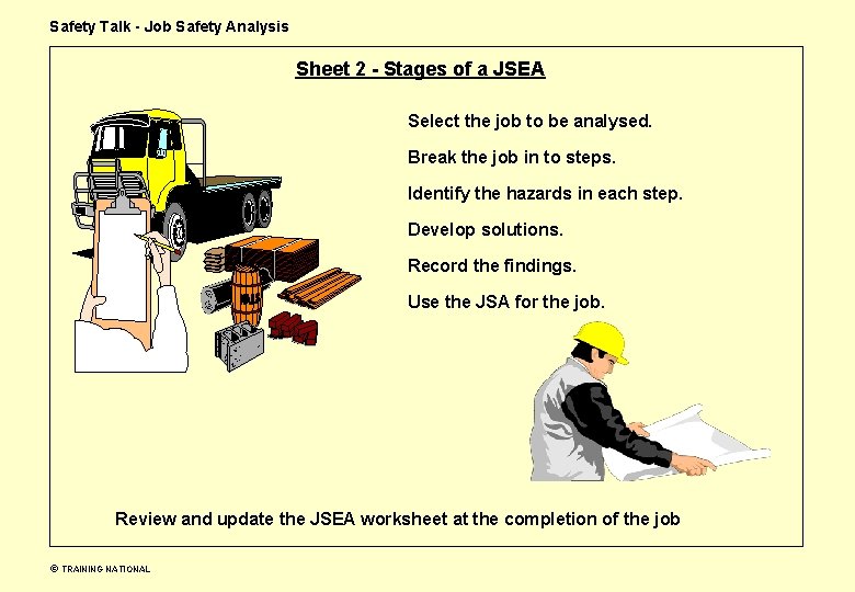 Safety Talk Job Safety Analysis Sheet 1 Benefits