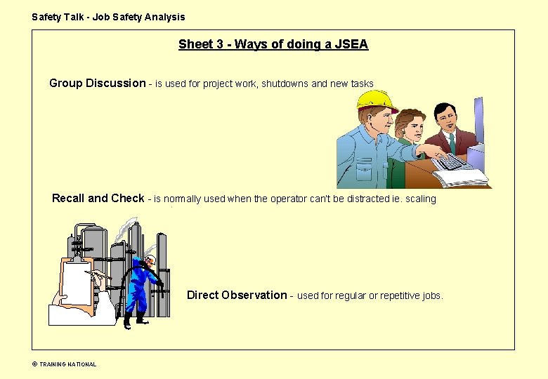 Safety Talk Job Safety Analysis Sheet 1 Benefits