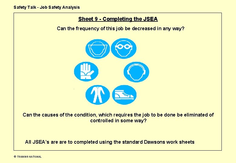 Safety Talk Job Safety Analysis Sheet 1 Benefits