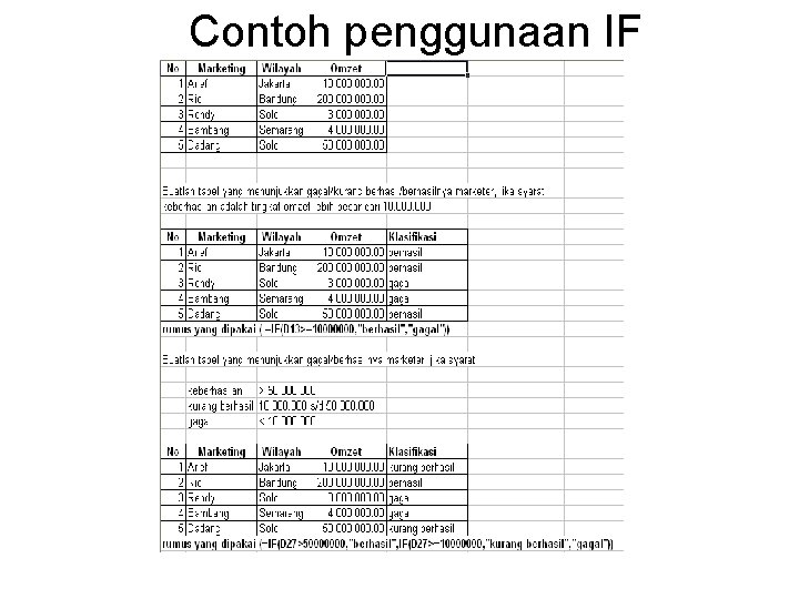 Beberapa Rumus dalam Excel DRS UNTUNG KALIMANTORO Perhatian