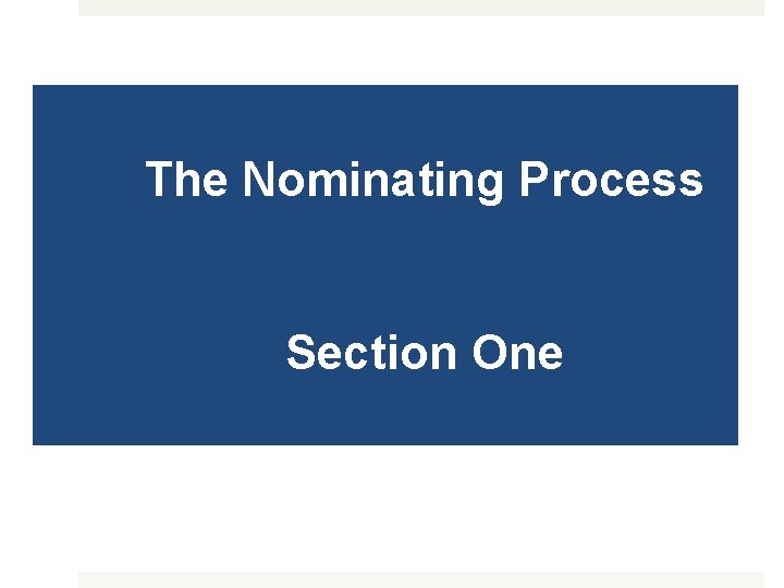 The Electoral Process Chapter 7 The Nominating Process