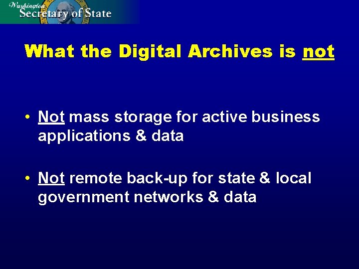 Washington State Digital Archives Presented by Adam Jansen