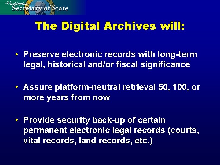 Washington State Digital Archives Presented by Adam Jansen