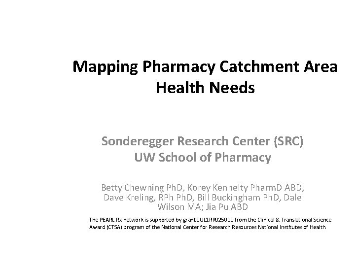 Mapping Pharmacy Catchment Area Health Needs Sonderegger Research