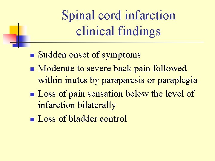 Blood supply to the spinal cord Spinal cord