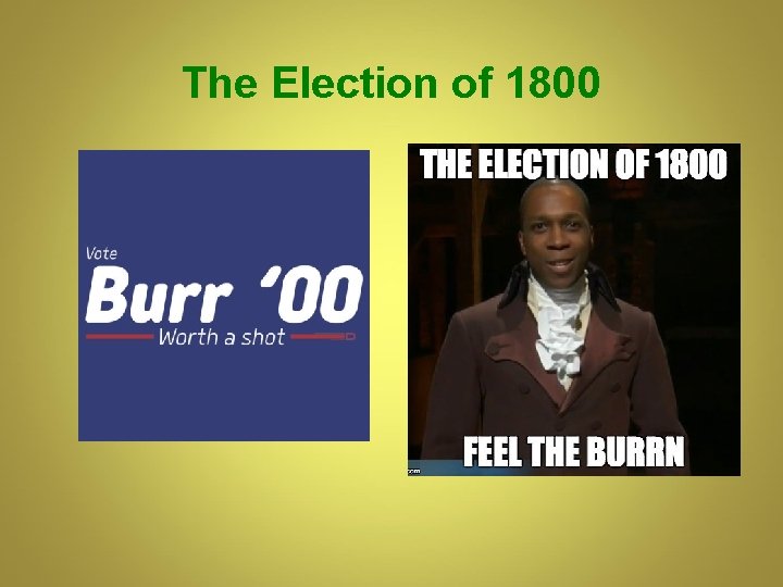 The Election of 1800 John Adams Presidential candidate