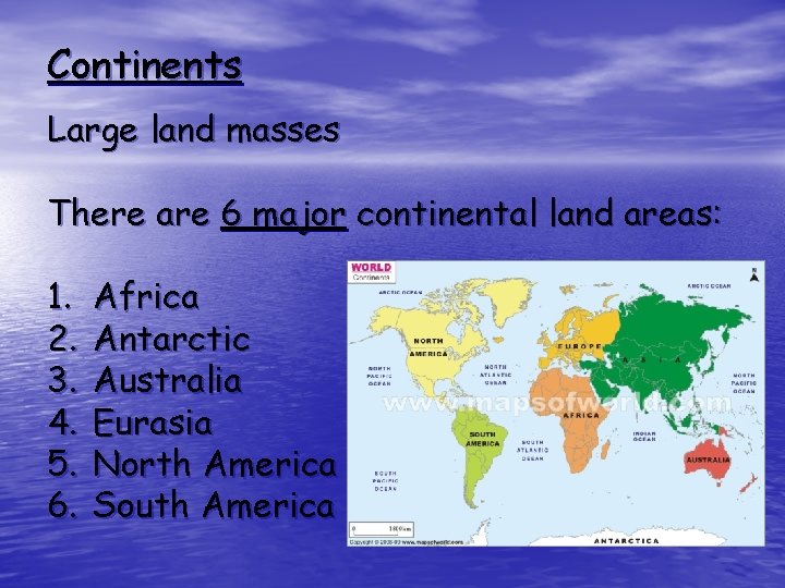 Aquatic Science Oceans and Continents World Ocean All