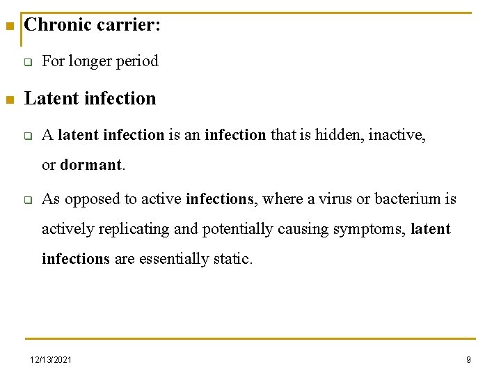 Chapter 9 LABORATORY DIAGNOSIS OF INFECTIOUS DISEASES Course