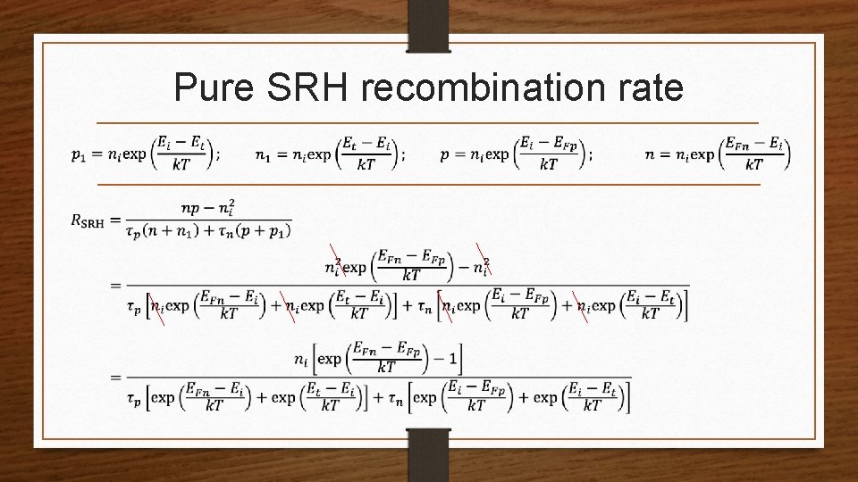 Trap analysis Validity of Hurkx trapassisted tunneling Student