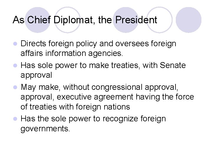 Chapter 9 Section 2 As Head of State