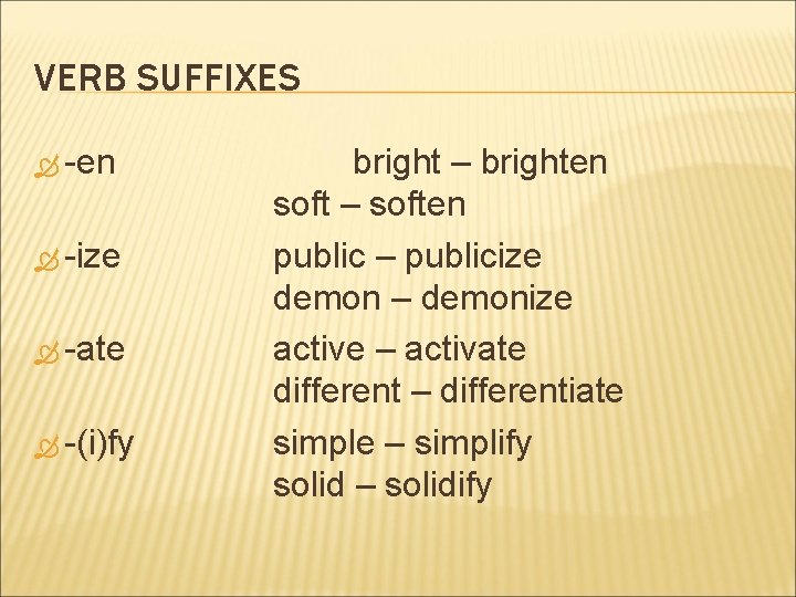 WORD FORMATION TYPES OF WORD FORMATION Derivation shame