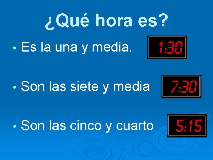 La hora Telling Time in Spanish Asking the