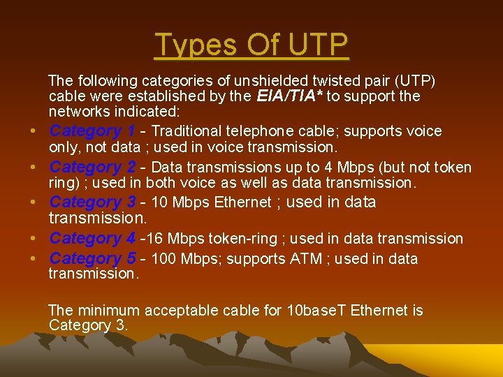 Types Of Cables Presented BY Furqan Yousuf m