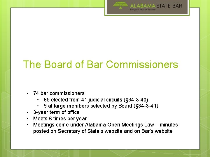 The Benefits of Membership YOUR Alabama State Bar